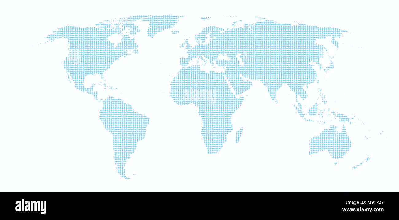 Square regular puzzle map of the world Stock Photo - Alamy