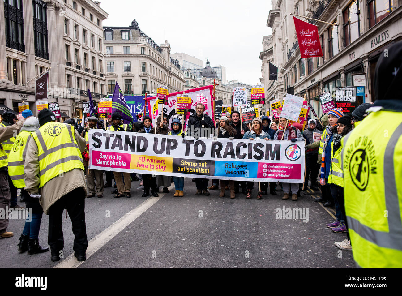 Thousands gathered in central London, for the March Against Racism ...