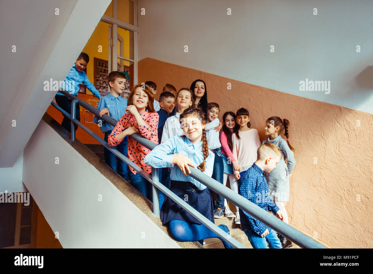 Pupils going on break Stock Photo - Alamy