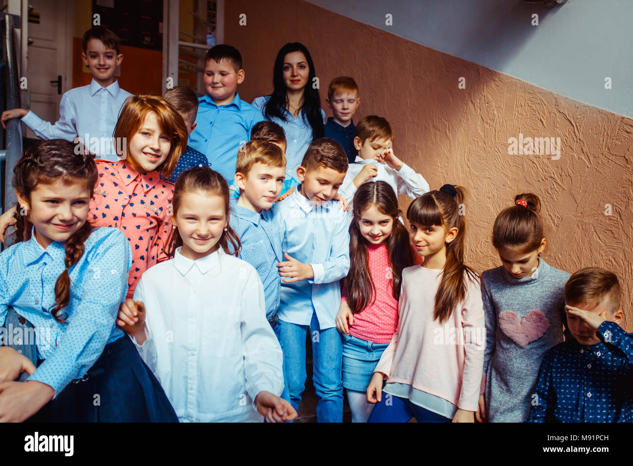 Pupils going on break Stock Photo - Alamy
