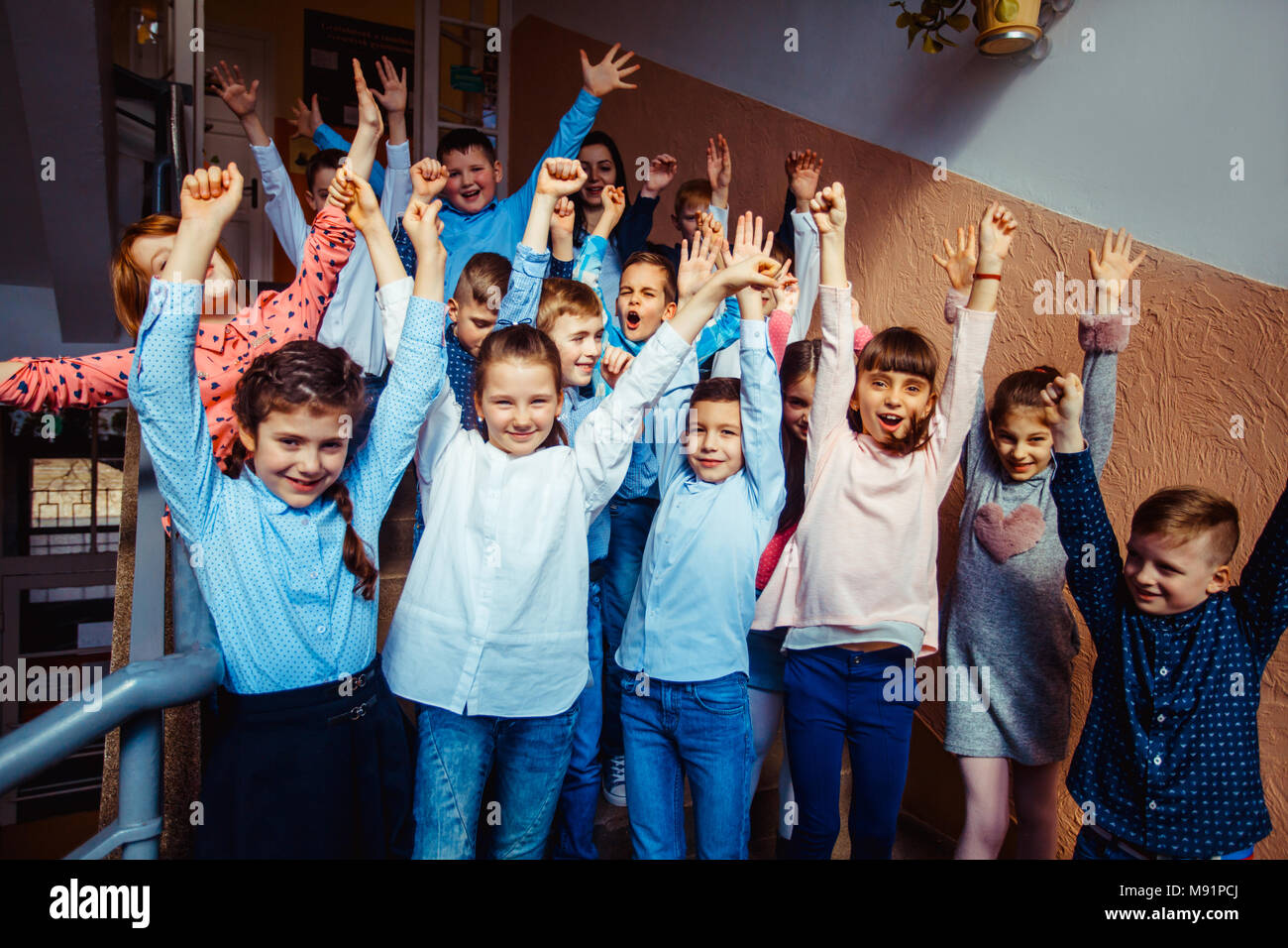 Pupils going on break Stock Photo - Alamy