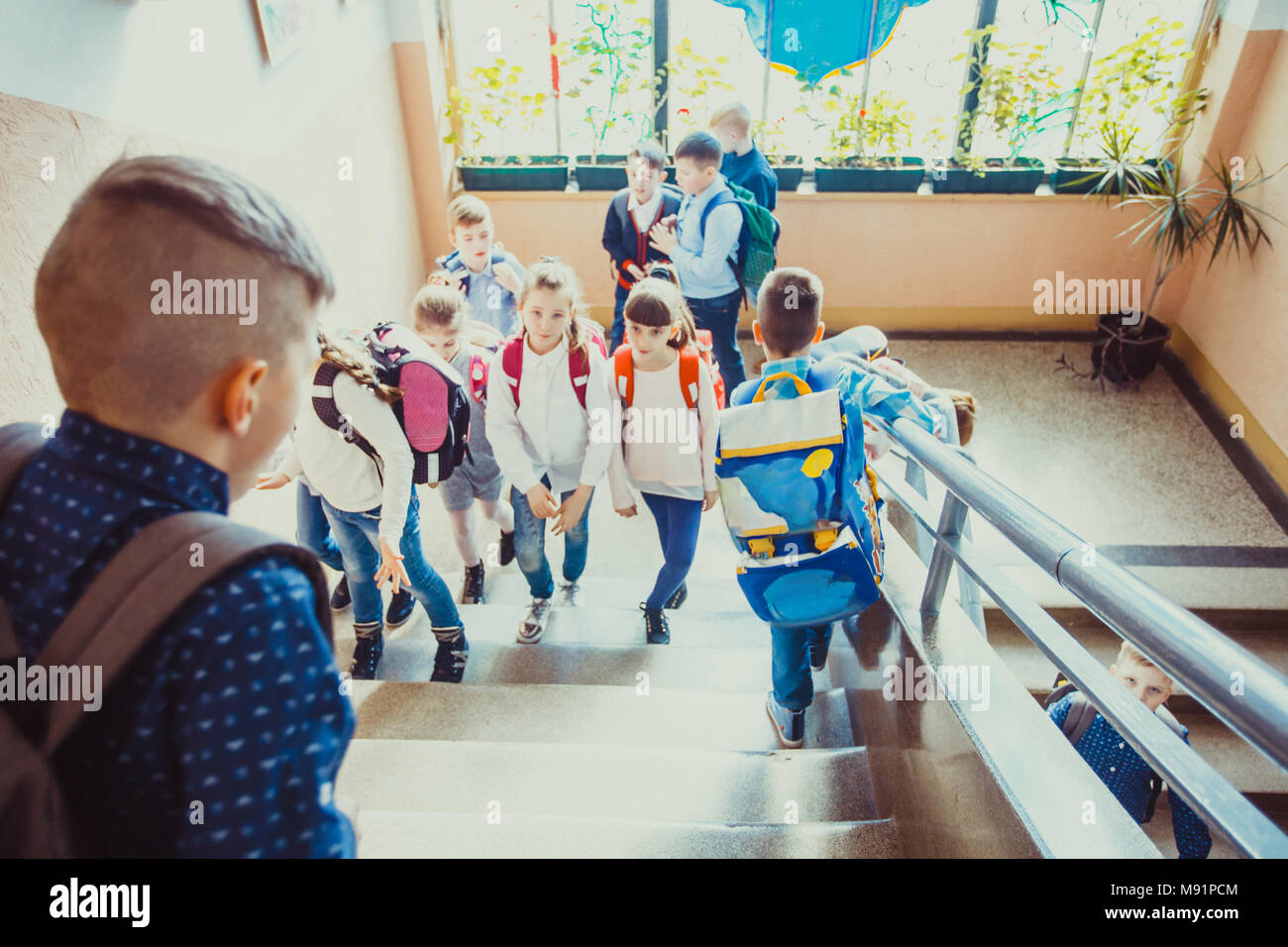 Pupils going on break Stock Photo - Alamy