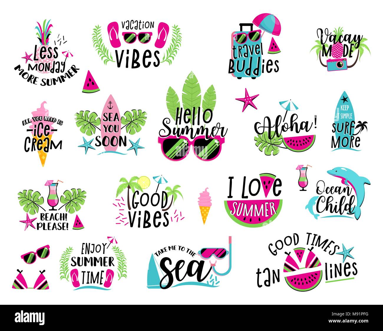 Summer badge set Stock Vector Image & Art - Alamy