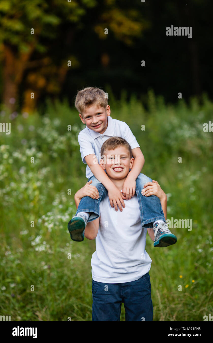 Two brothers having fun Stock Photo - Alamy