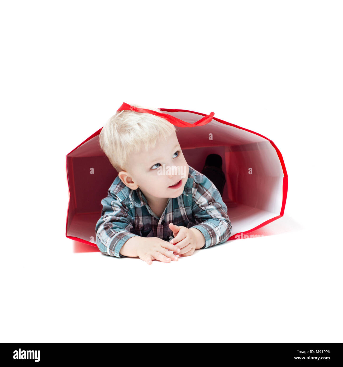 The boy inside packet Stock Photo - Alamy