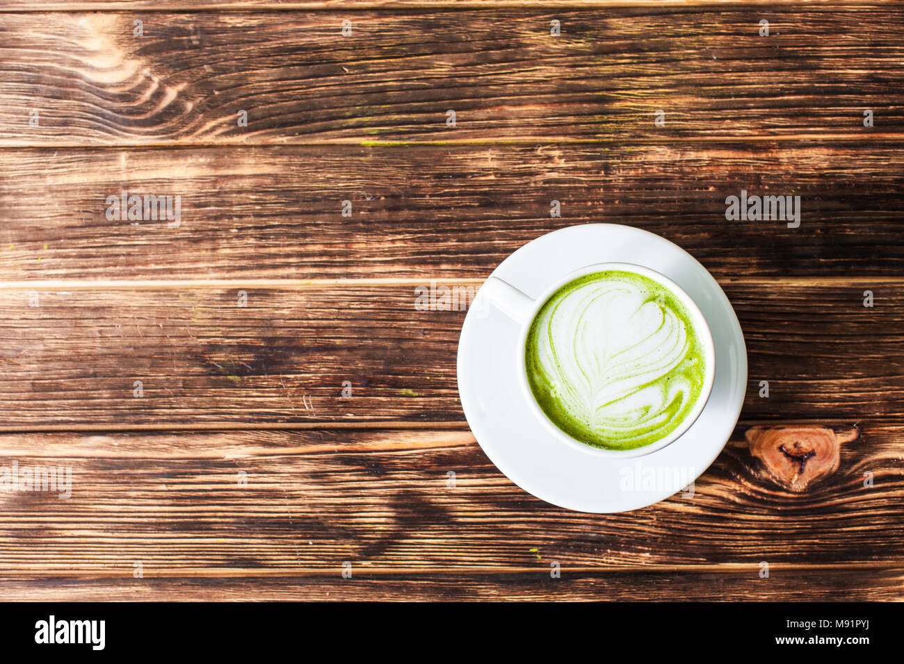 Matcha latte cup Stock Photo - Alamy