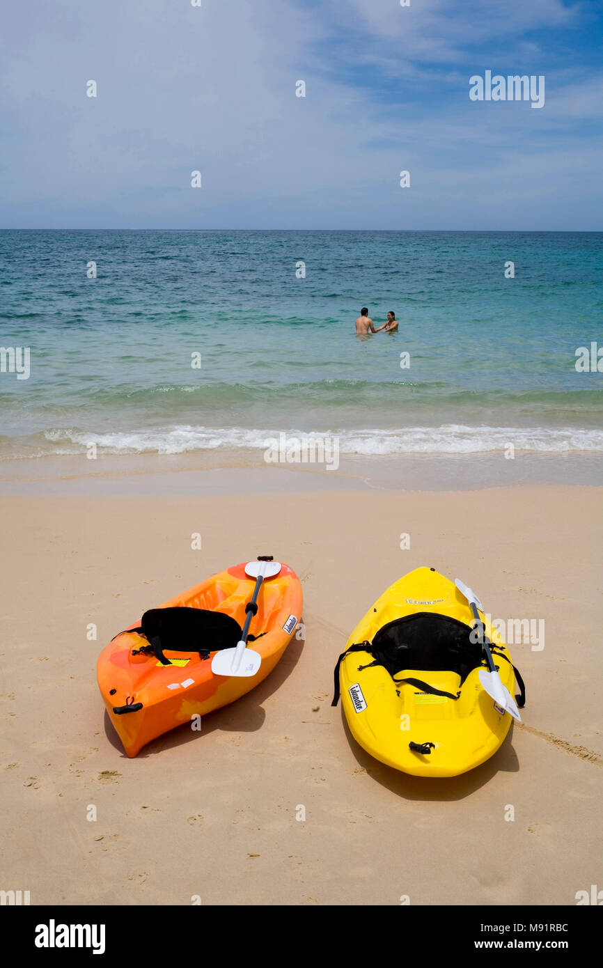 Two kayaks on the beach Stock Photo - Alamy