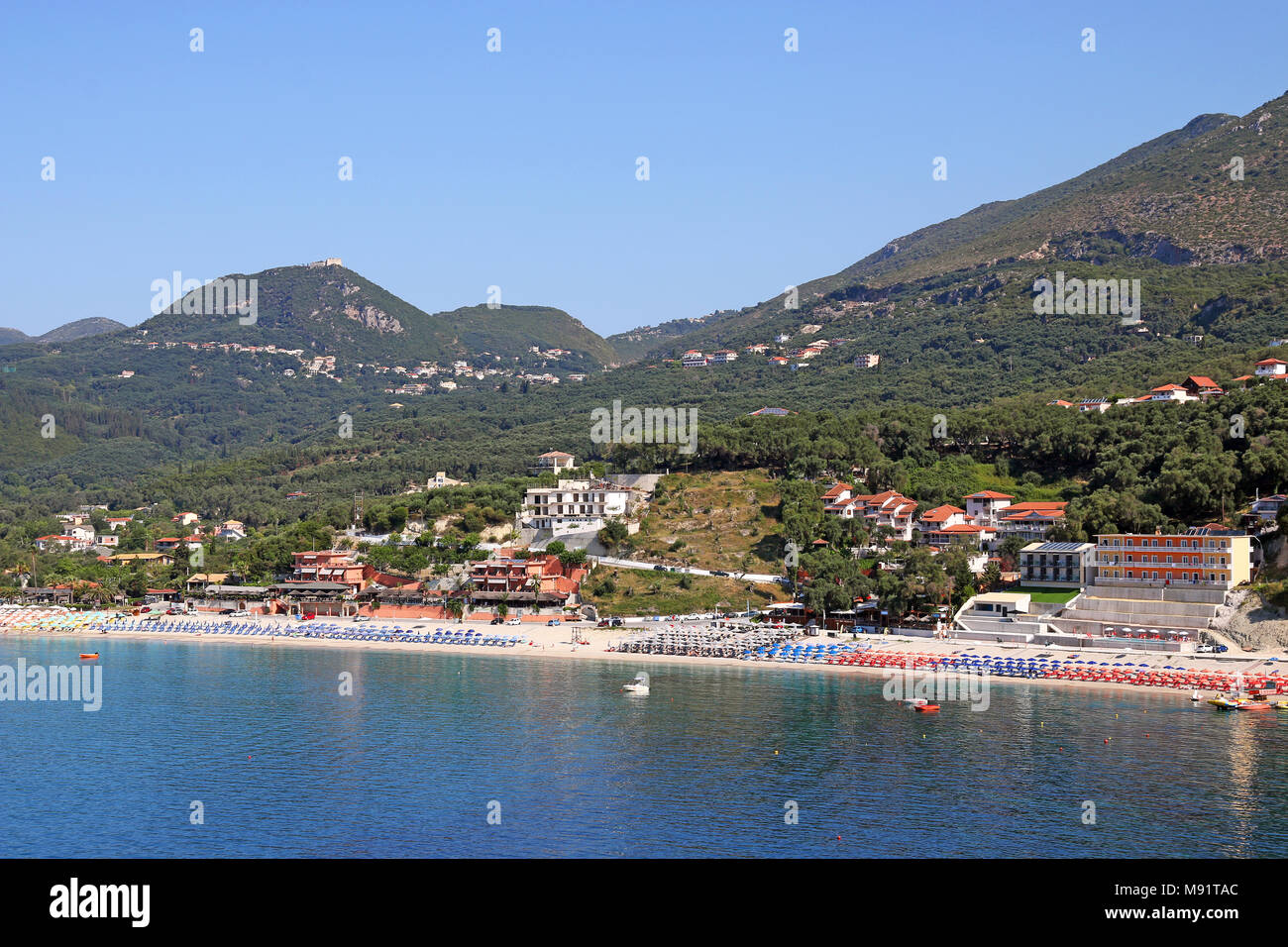 Valtos beach Parga a famous Greek resort Stock Photo - Alamy