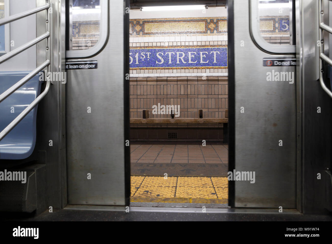 City train metro mta transportation bench underground hi-res stock ...