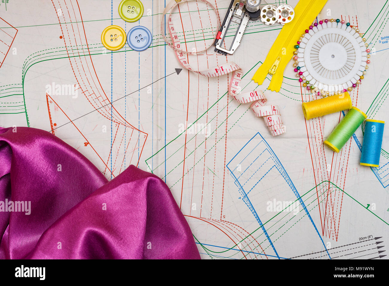 Tailor pattern cuttings hi-res stock photography and images - Alamy