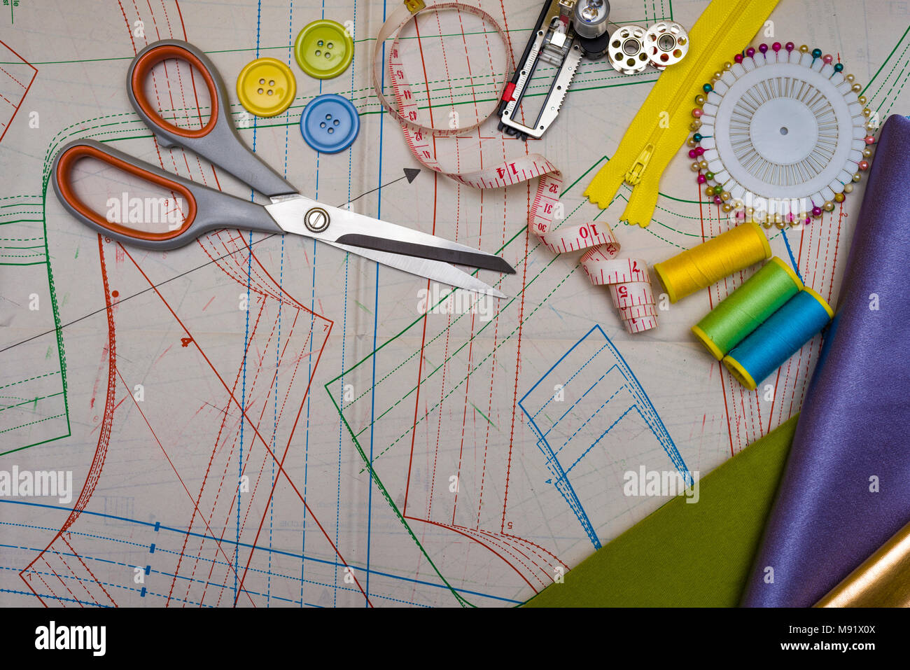 Sewing cutout ribbon patterns hi-res stock photography and images - Alamy