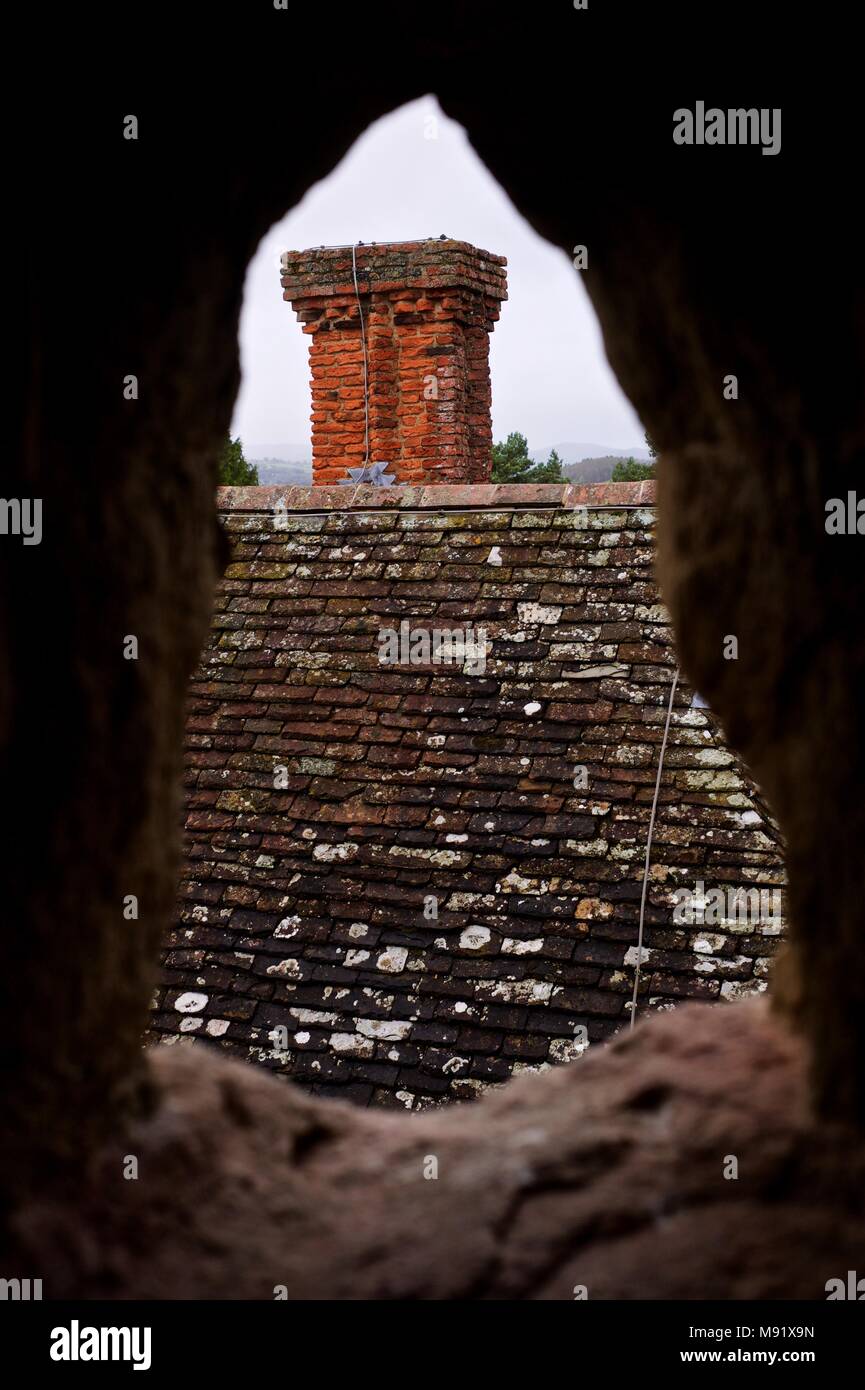 Chimneys - Stokesay Castle is a preserved medieval fortified manor near ...