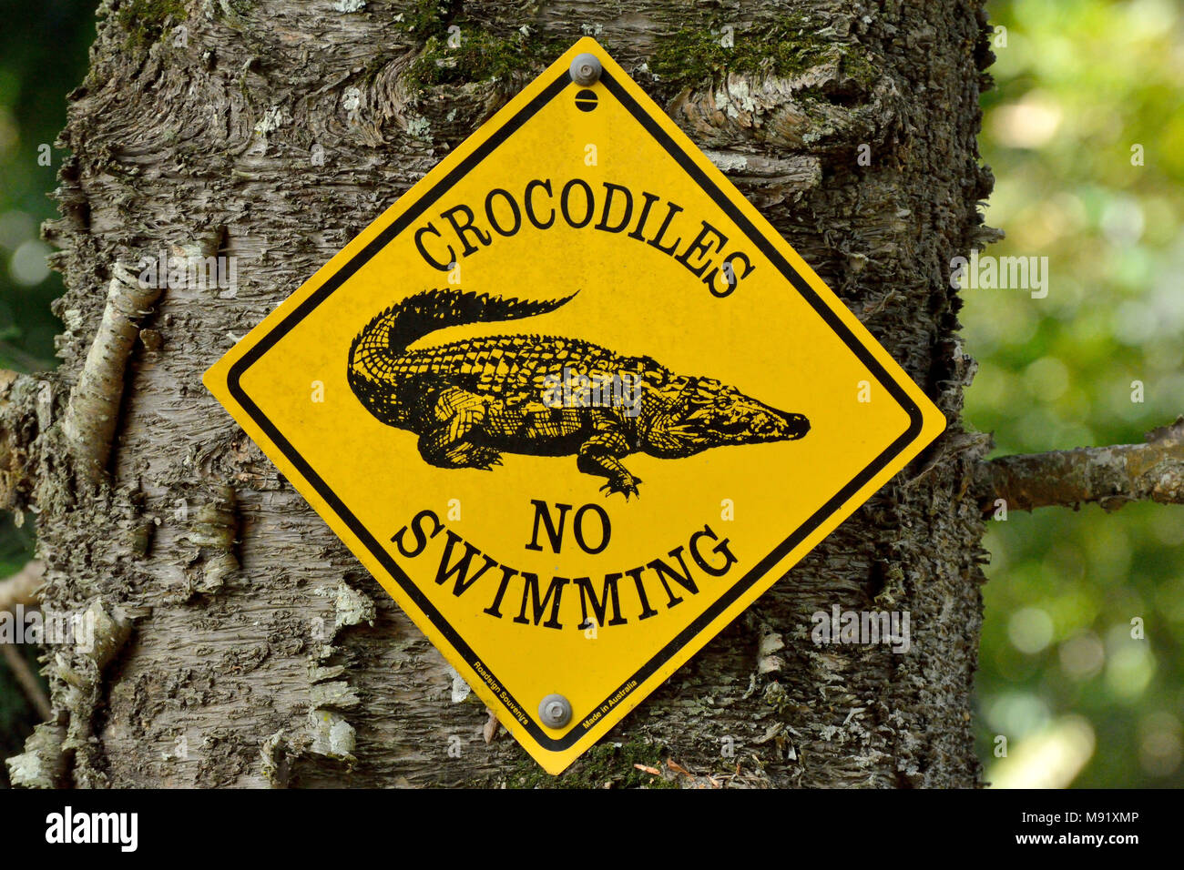 Warning sign danger crocodile hi-res stock photography and images - Alamy