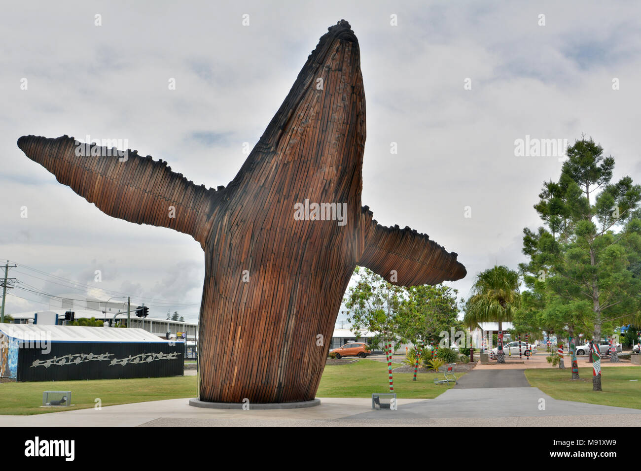 Hervey Bay, Queensland, Australia - December 22, 2017. Large whale ...
