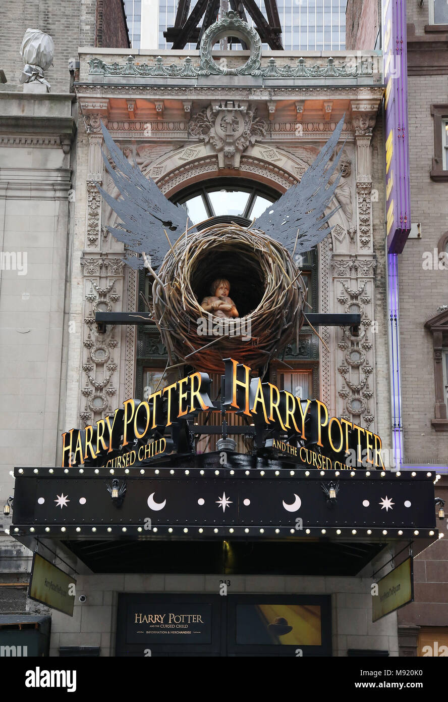 New York, NY, USA. 20th Mar, 2018. 42nd street Theatre Marquee ...