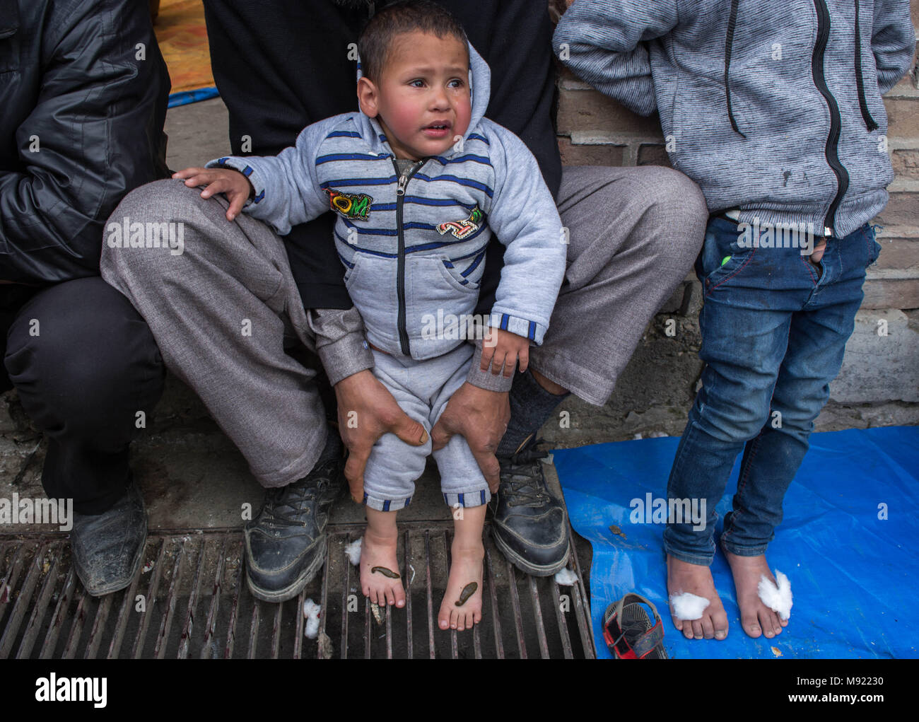 March 21, 2018 - Srinagar, Jammu and Kashmir, India - Young boys having ...