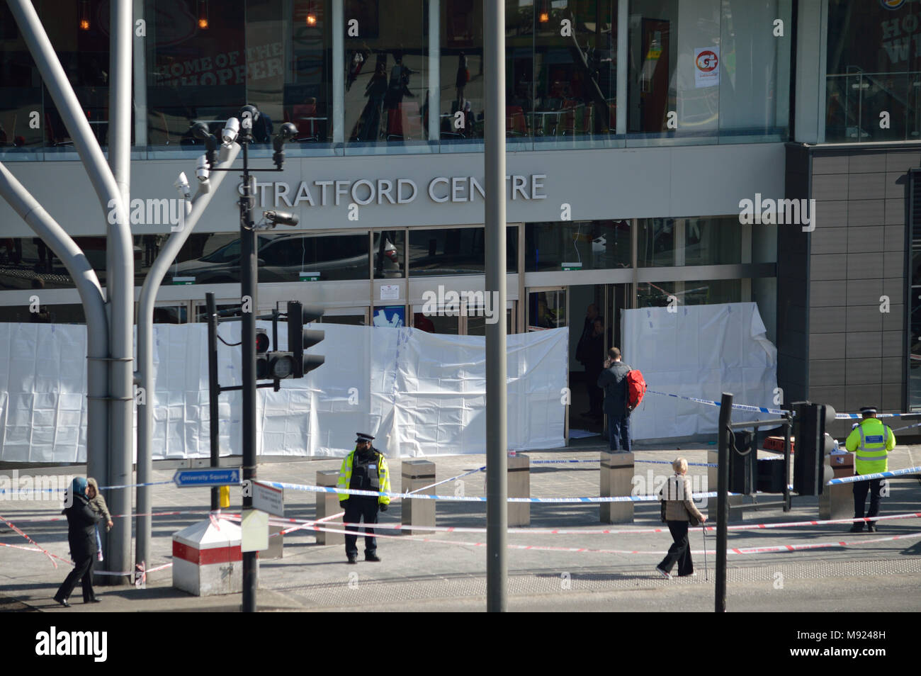 London, UK, 21st March 2018 Police cordon at the murder scene at ...