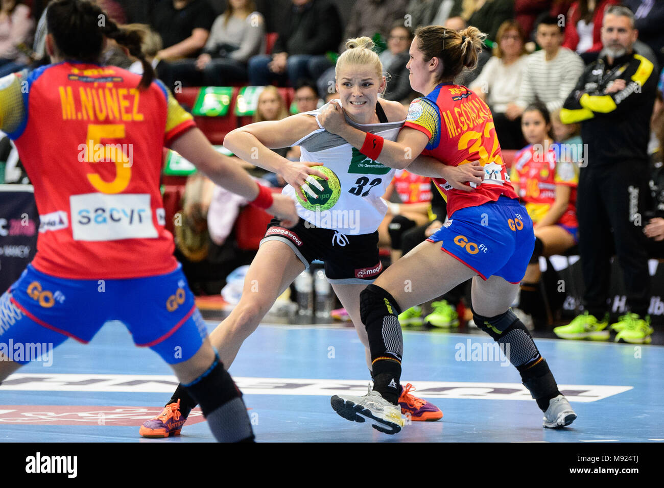 21 March 2018, Germany, Stuttgart: Handball, womens, European ...