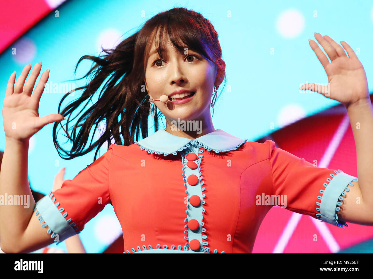 22nd Mar, 2018. Japanese girl group Honey Popcorn Yua Mikami, a member of Japanese girl group ...