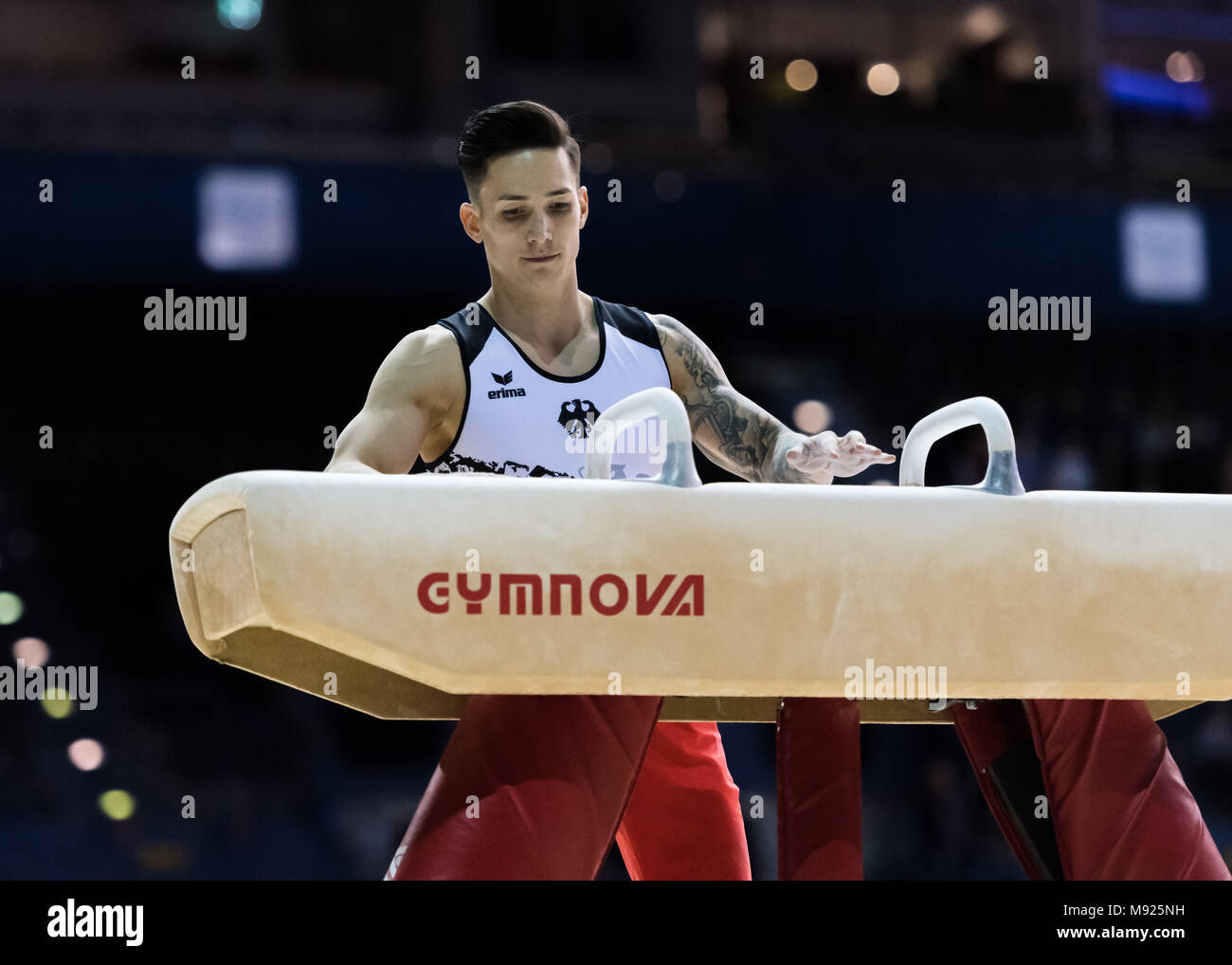Birmingham, UK. 21st March, 2018. Marcel Nguyen (GER) competes on the ...