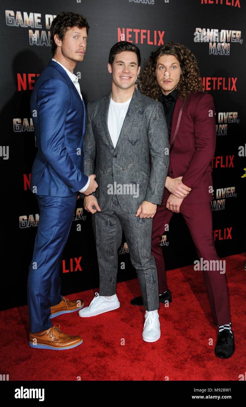 Los Angeles, CA, USA. 21st Mar, 2018. Anders Holm, Adam Devine, Blake ...