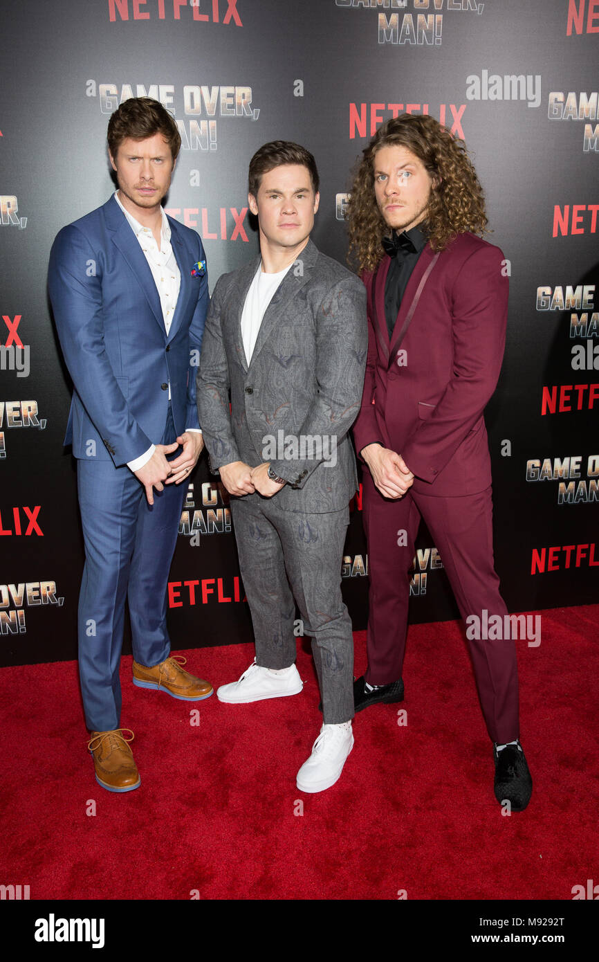 Los Angeles, Ca, USA. 21st Mar, 2018. Anders Holm, Adam Devine, and ...