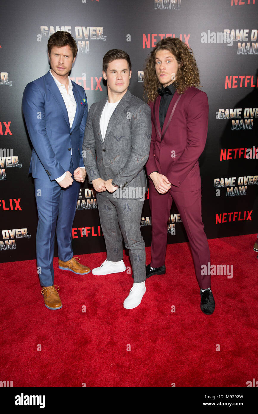 Los Angeles, Ca, USA. 21st Mar, 2018. Anders Holm, Adam Devine, and ...