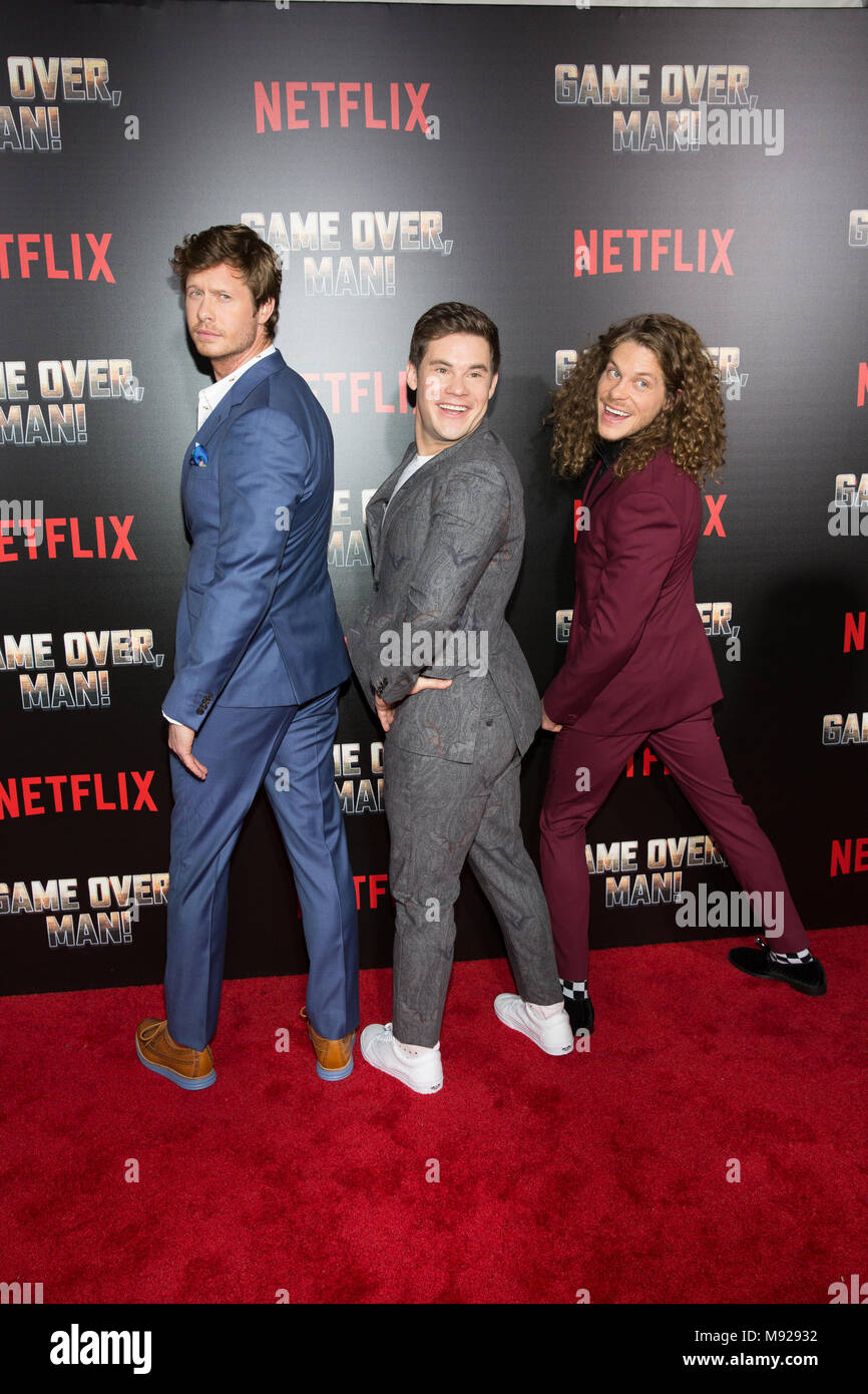 Los Angeles, Ca, USA. 21st Mar, 2018. Anders Holm, Adam Devine, and ...