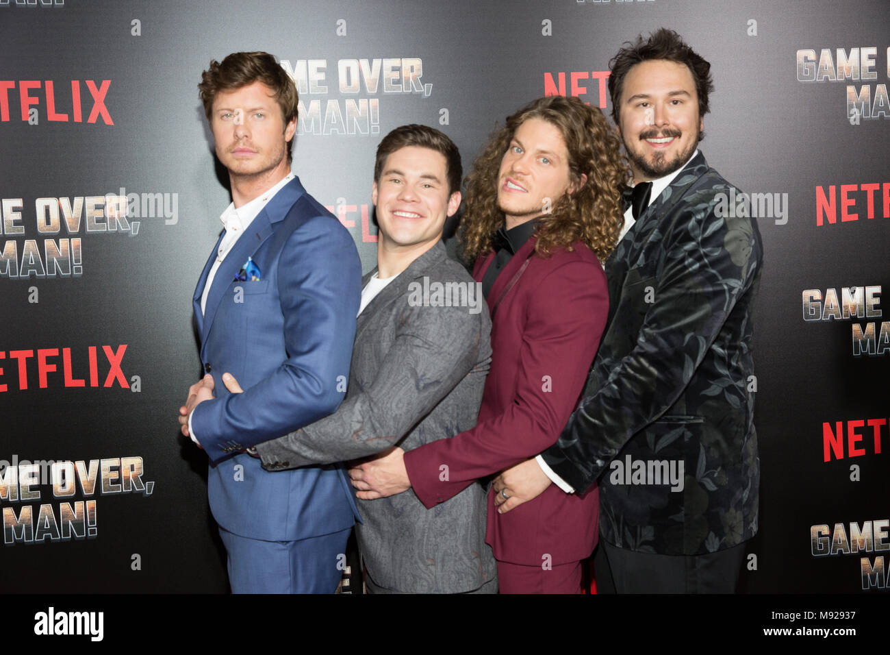 Los Angeles, Ca, USA. 21st Mar, 2018. Anders Holm, Adam Devine, and ...