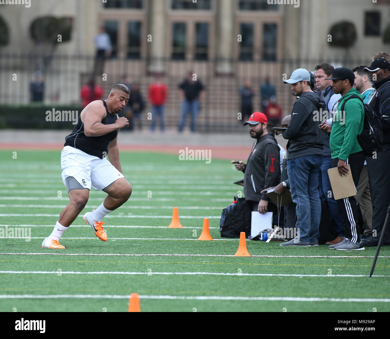 Southern California lineman Viane Talamaivao during USC Pro Day ...