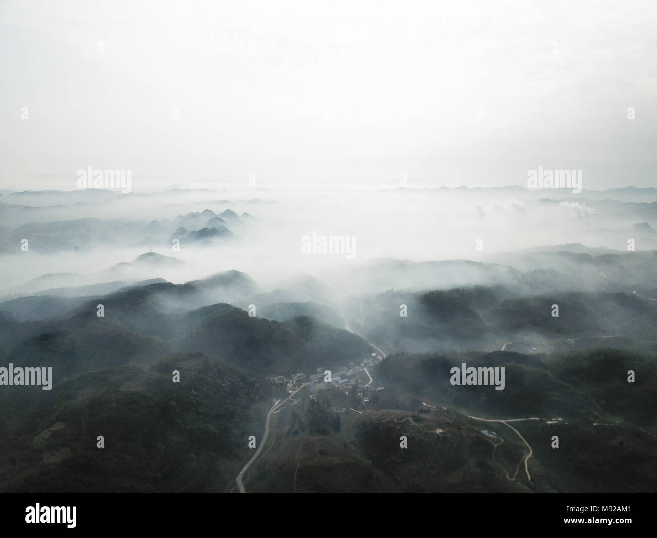 Fuquan. 22nd Mar, 2018. Aerial photo taken on March 22, 2018 shows the ...