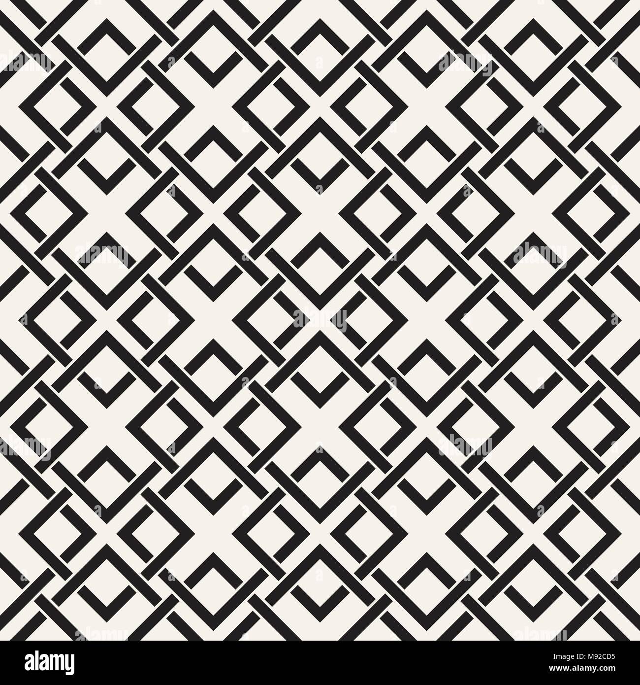 Vector Seamless Lines Pattern Abstract Background With Interweaving Squares Geometric