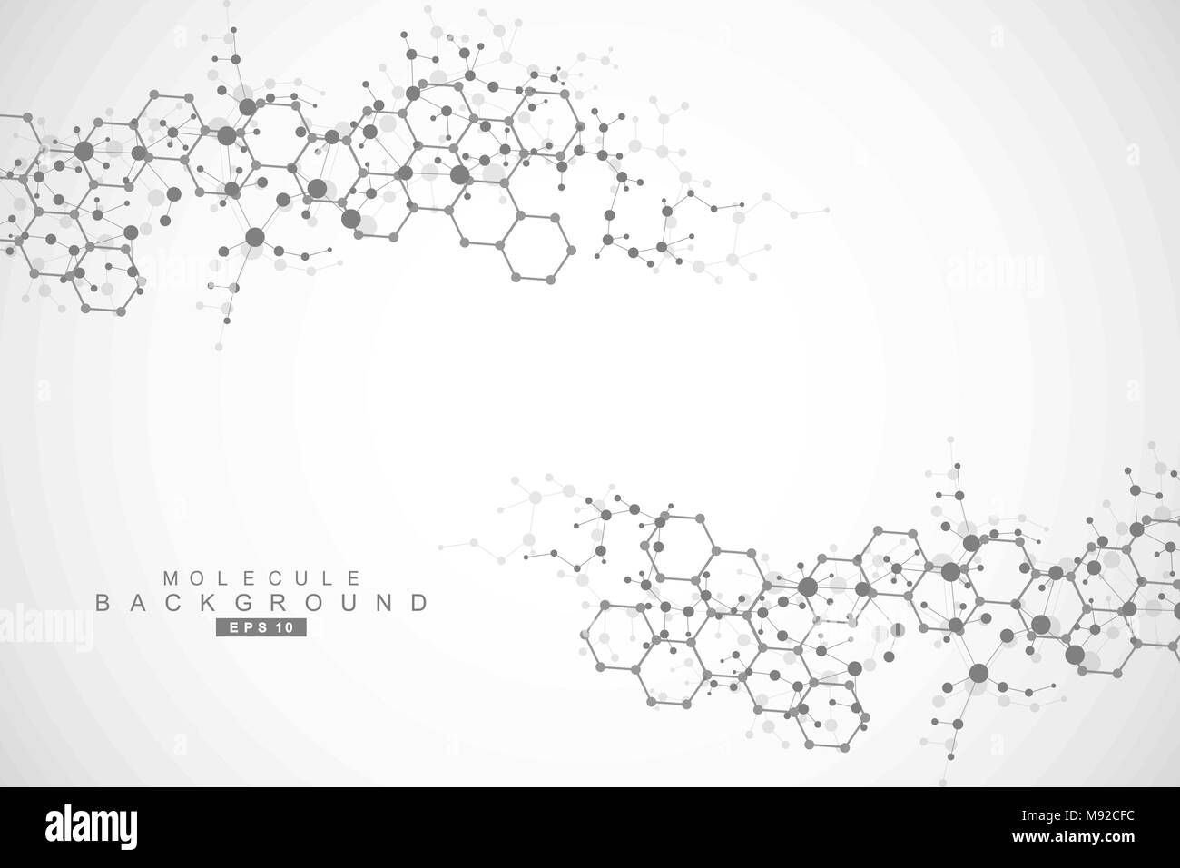 Structure molecule and communication. Dna, atom, neurons. Scientific ...