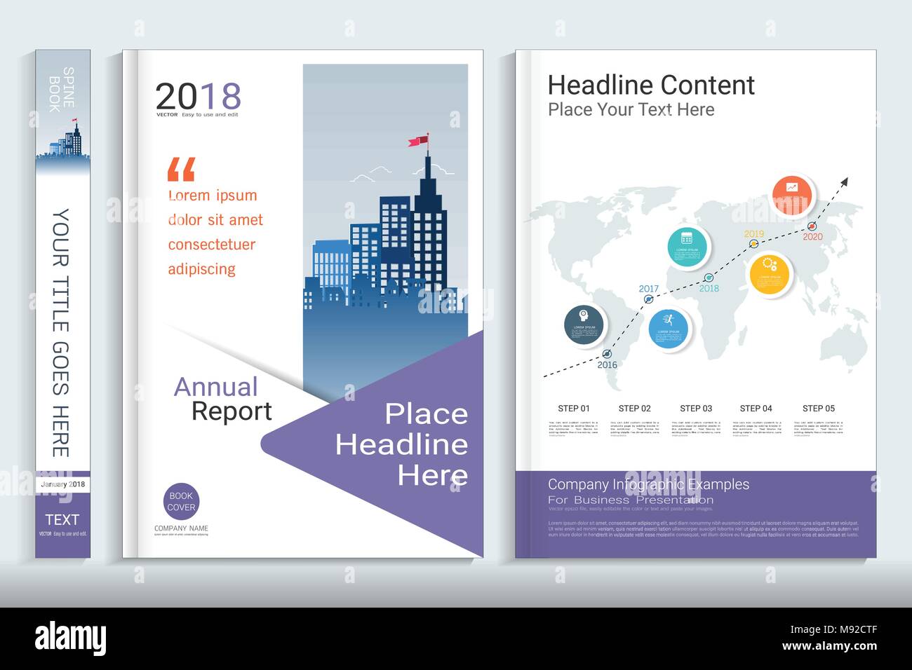 Corporate cover book design template with infographic element, Covers ...