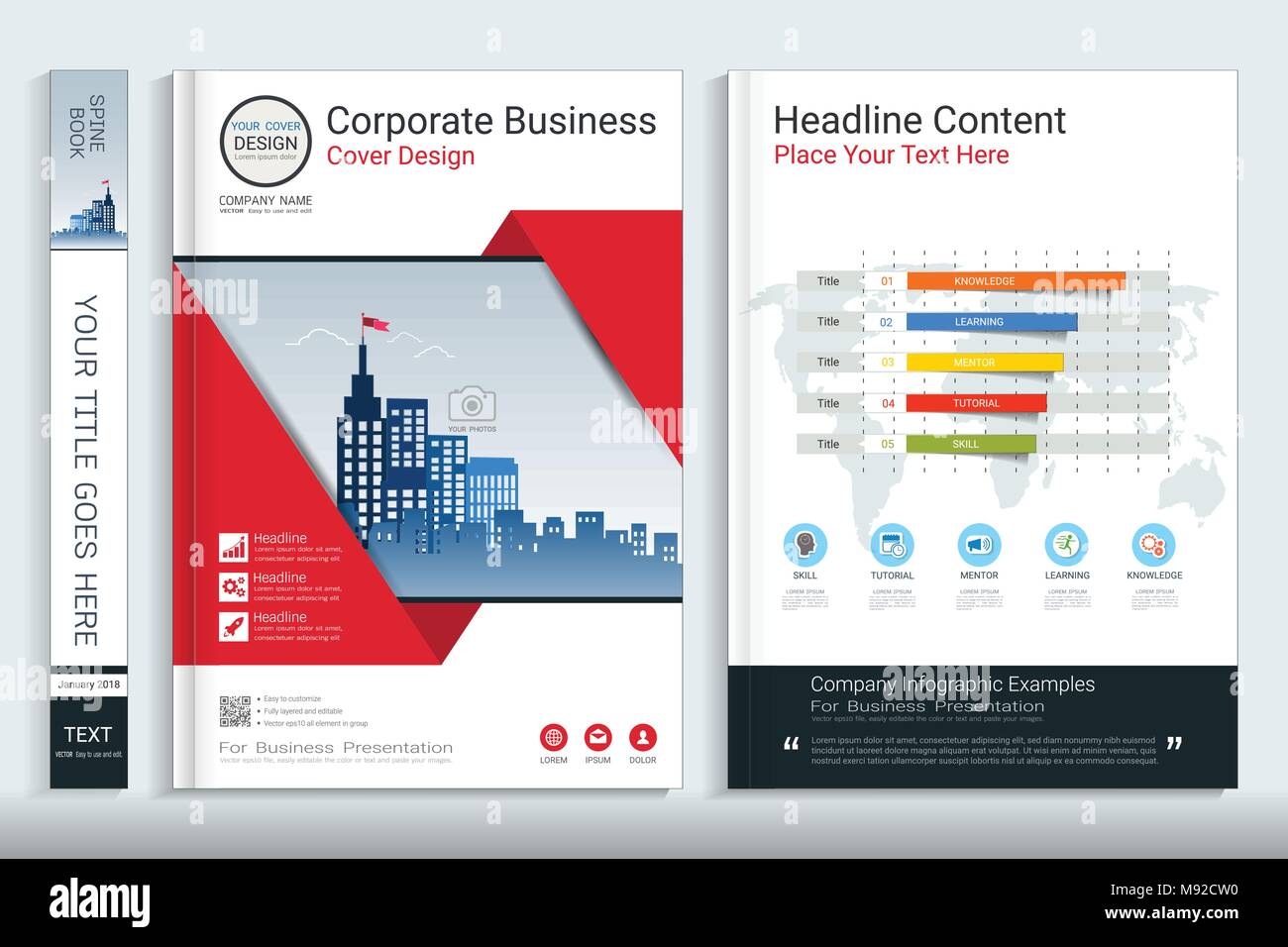 Corporate cover book design template with infographic element, Covers ...
