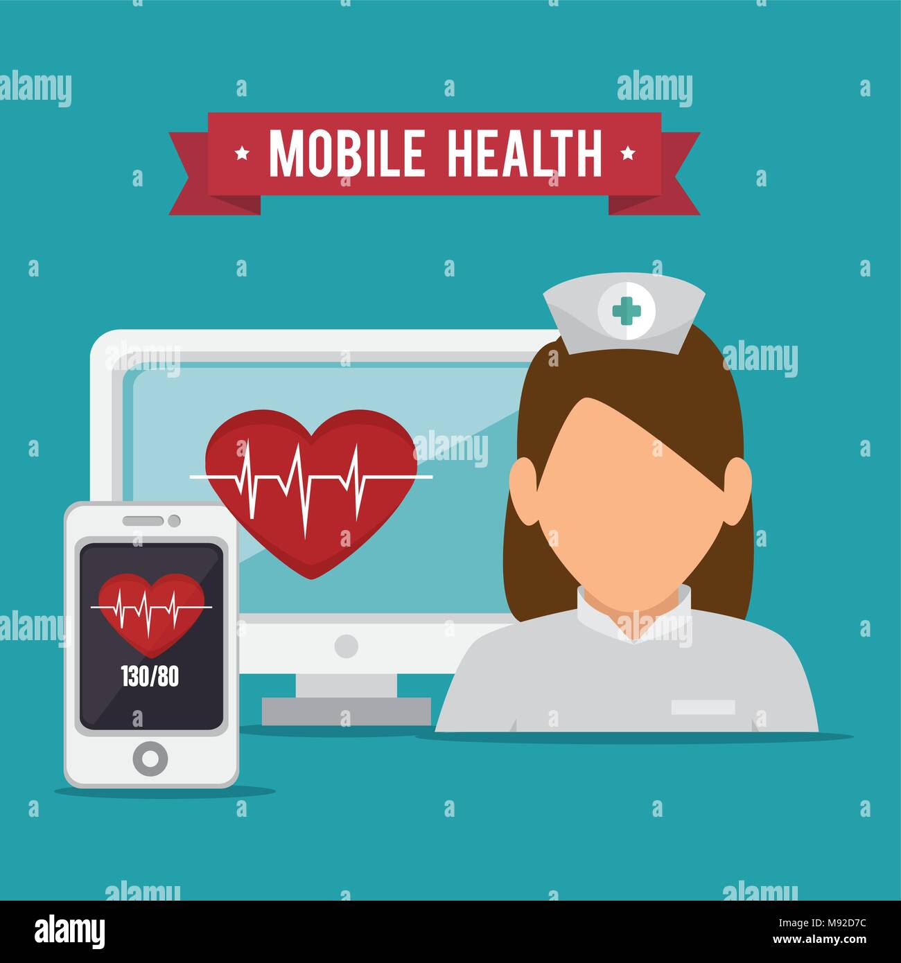 mobile health design Stock Vector Image & Art - Alamy