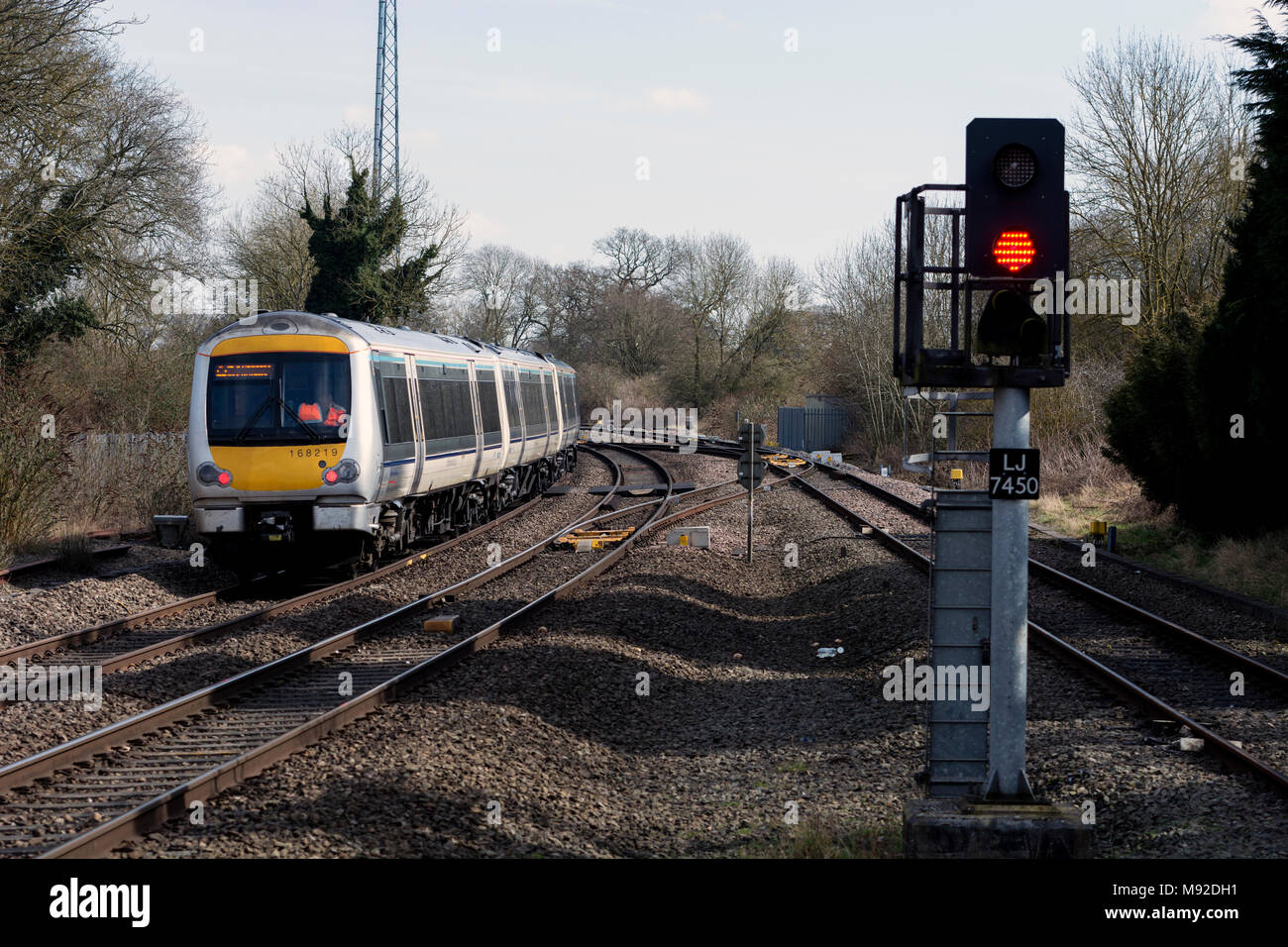 A class 168 Chiltern Railways train at Hatton, Warwickshire, UK Stock ...