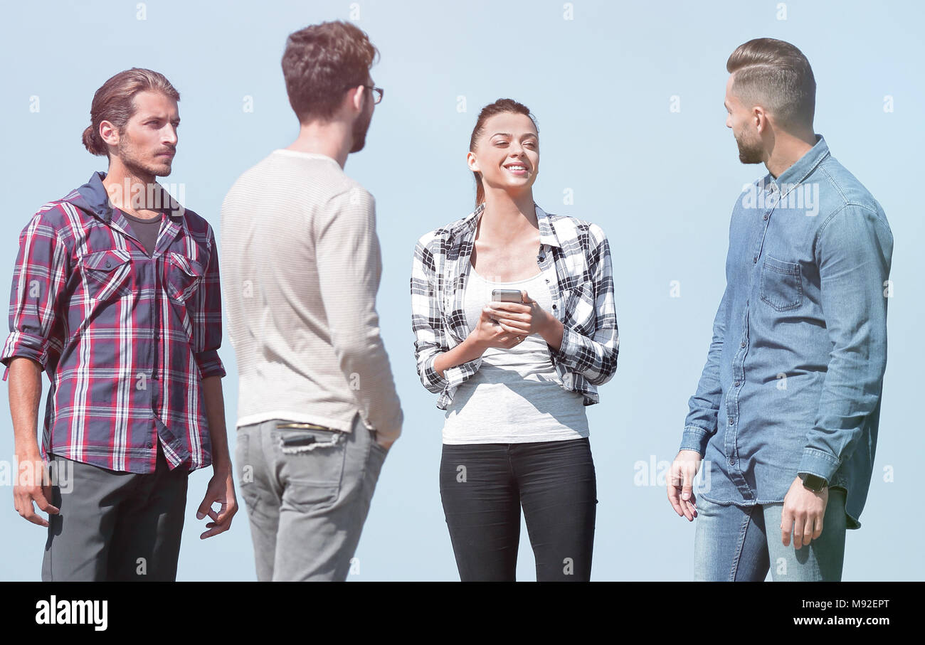 group of successful students communicating together Stock Photo - Alamy