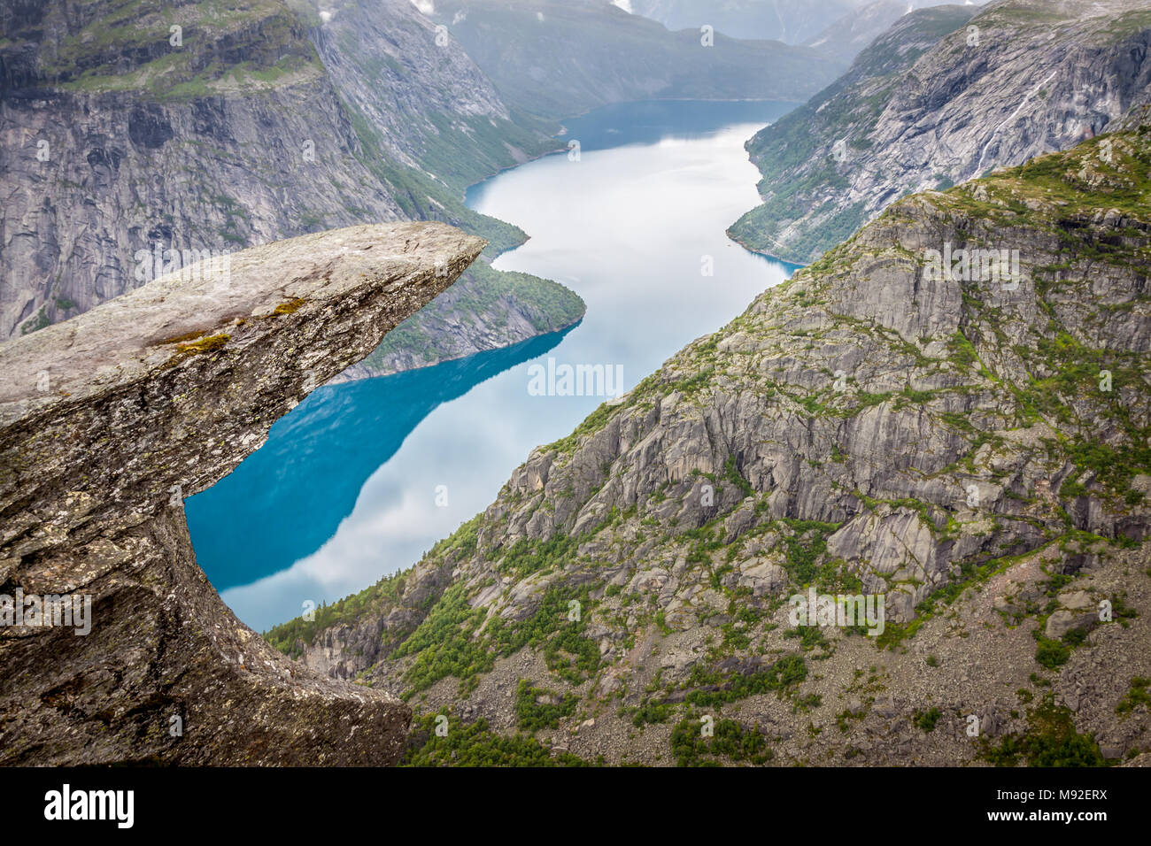 Norway Mountain Trolltunga Odda Fjord Norge Hiking Trail Stock Photo ...