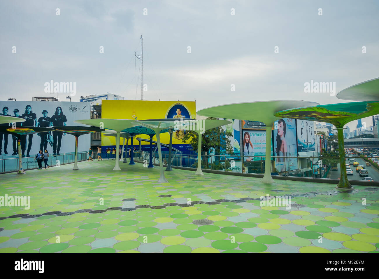 BANGKOK, THAILAND, FEBRUARY 08, 2018: Outdoor view of unidentified ...