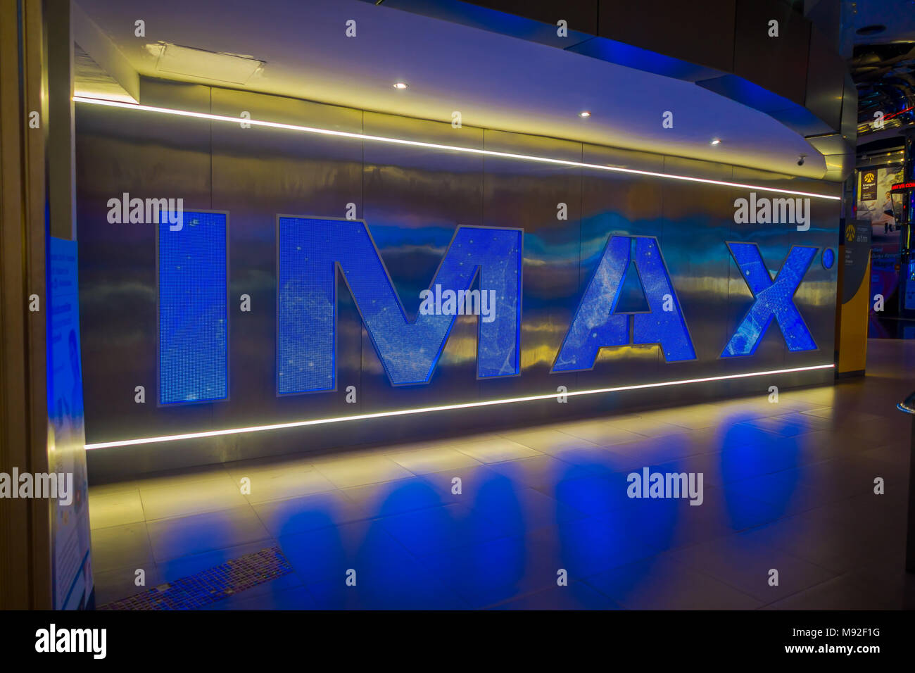BANGKOK, THAILAND, FEBRUARY 02, 2018: Indoor view of Imax words in a ...