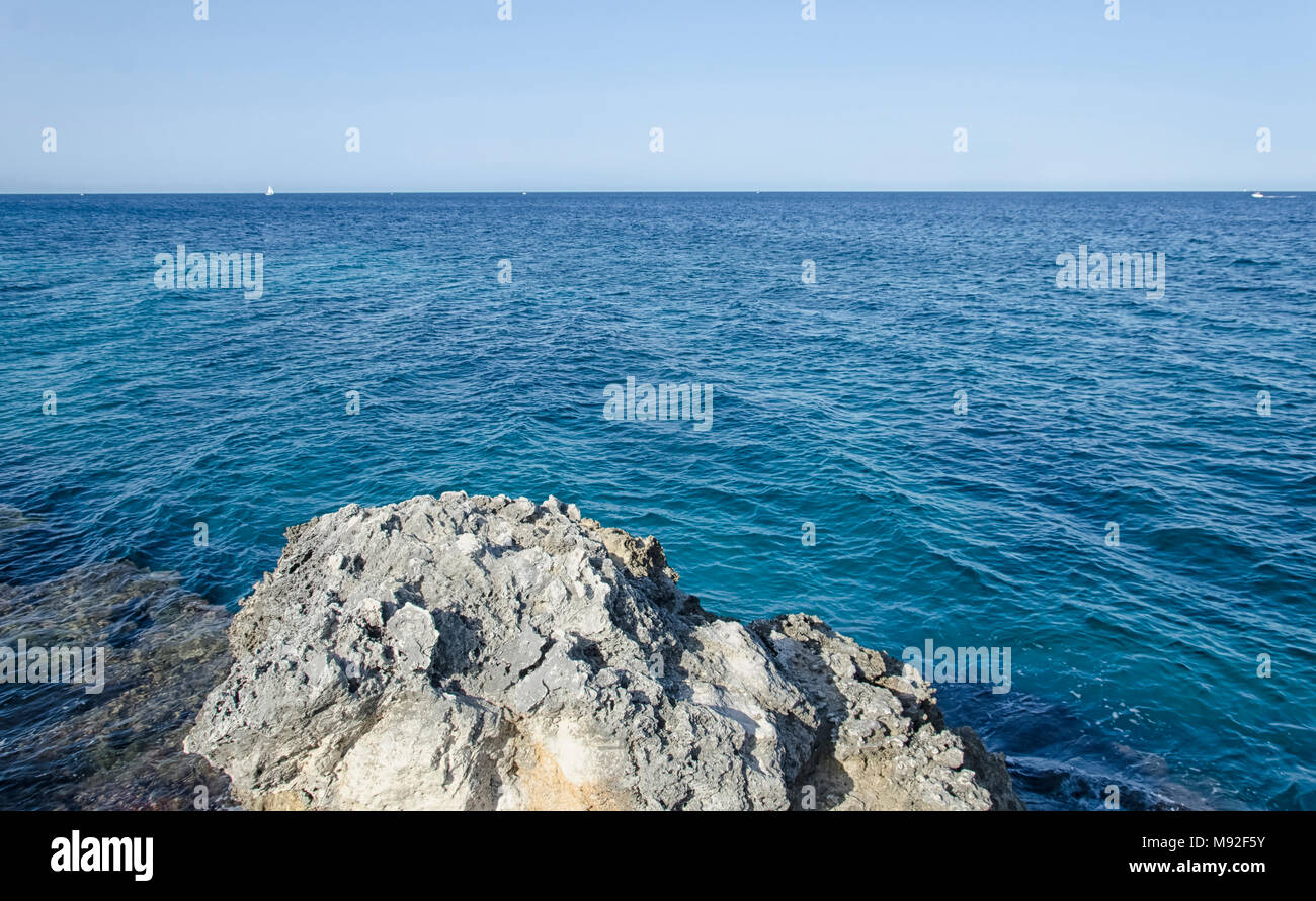 View of the blue sea of Apulia Stock Photo - Alamy