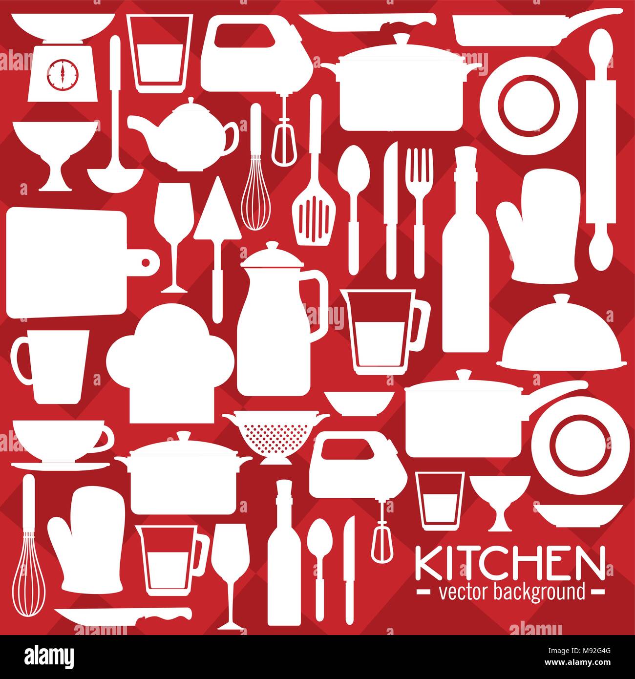 Kitchen utensils and dishware Stock Vector Image & Art - Alamy