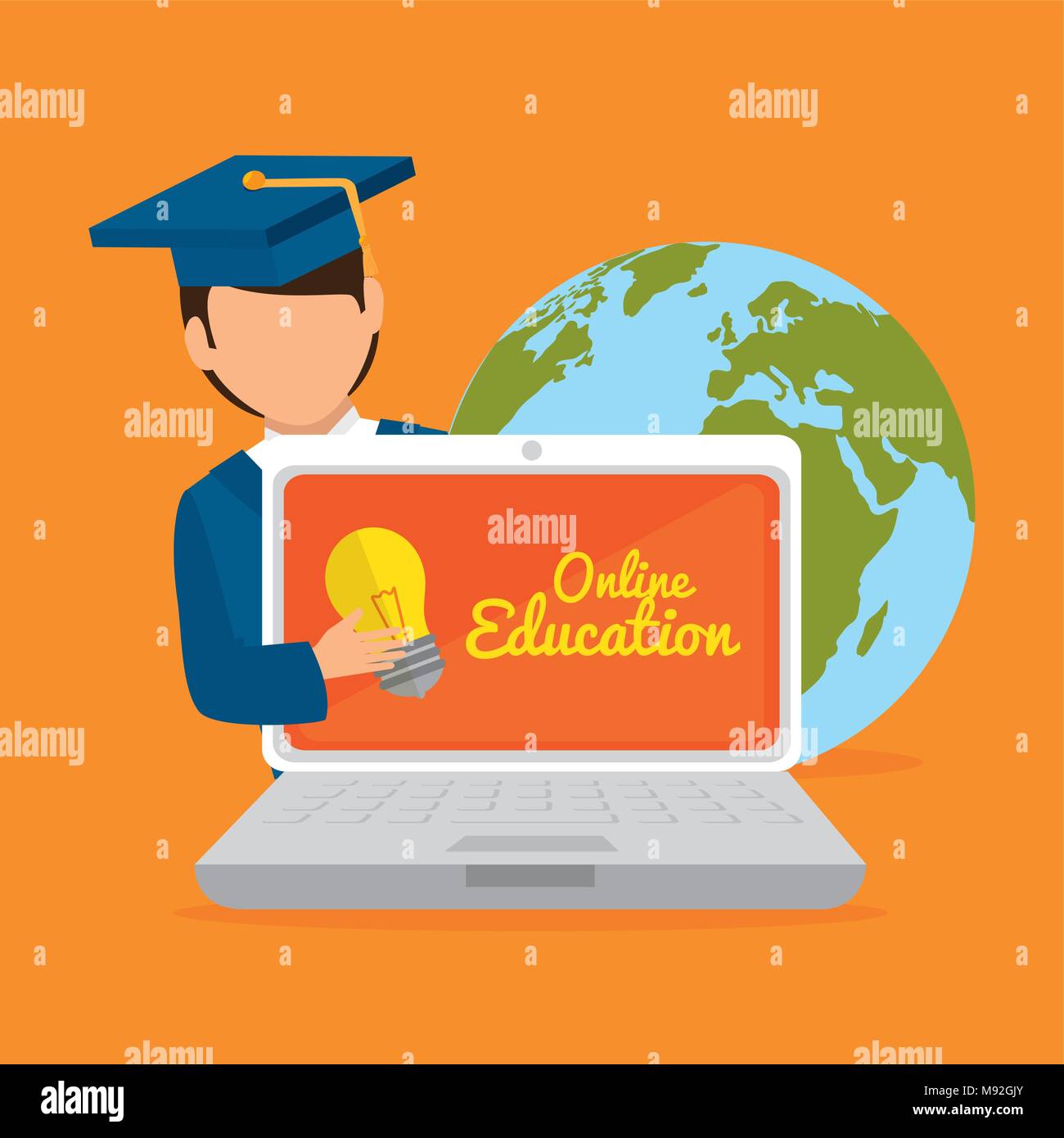 Elearning graduation Stock Vector Images - Alamy