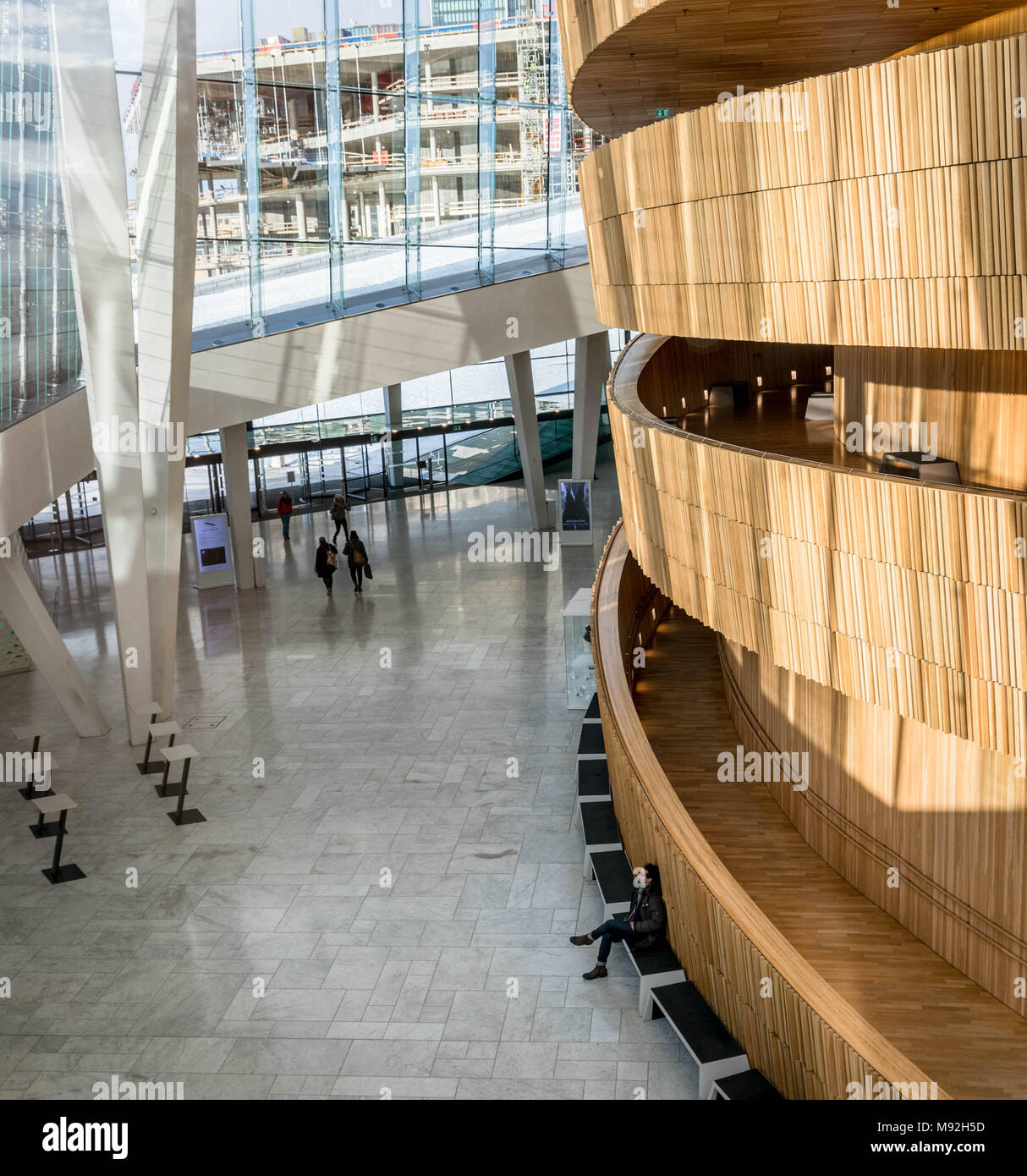Oslo, Norway - March 16, 2018: Foyer of the Oslo Opera House, designed ...