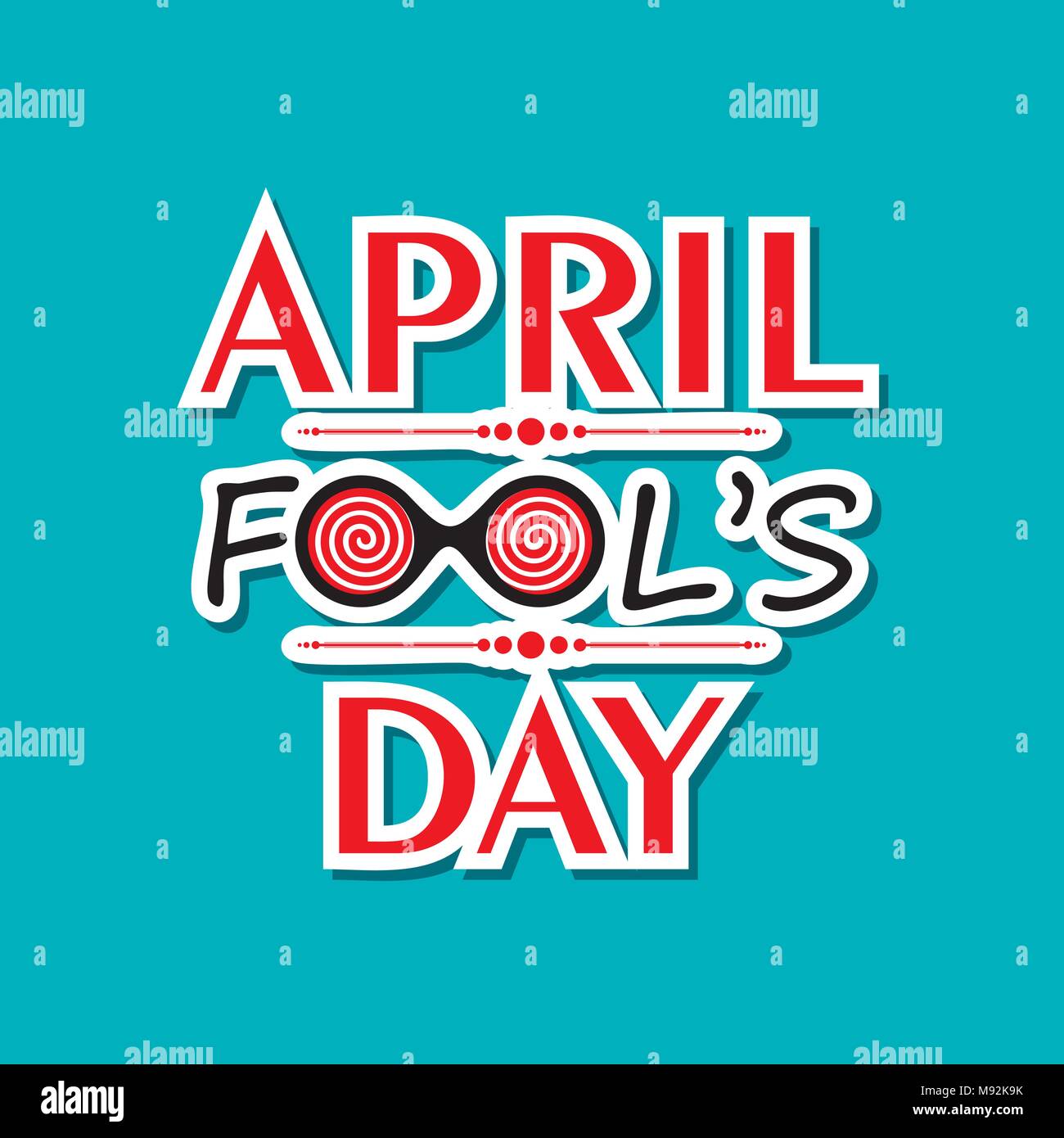 Vector illustration of April Fools Day lettering text for greeting card ...