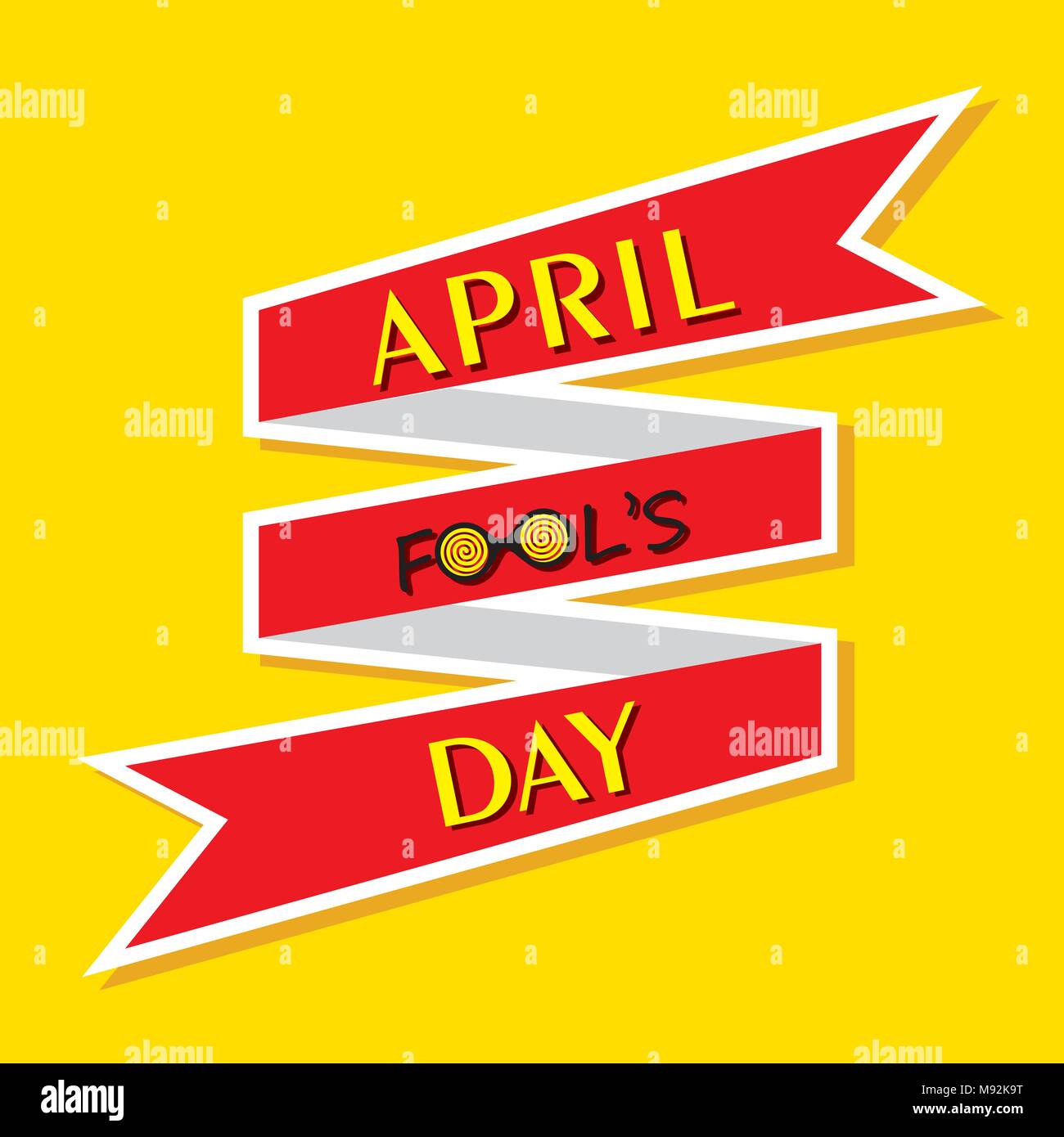 Vector illustration of April Fools Day lettering text for greeting card ...