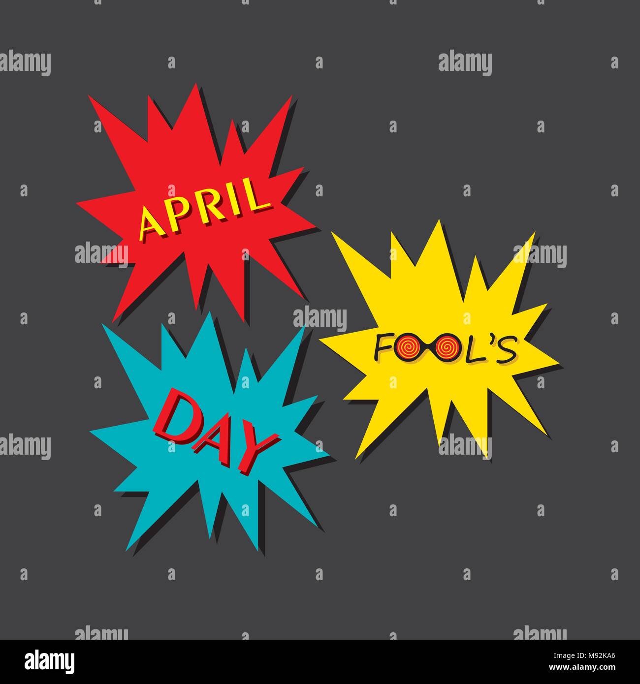 Vector illustration of April Fools Day lettering text for greeting card ...
