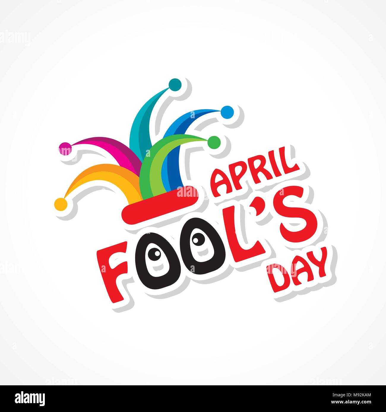 Vector illustration of April Fools Day lettering text for greeting card ...