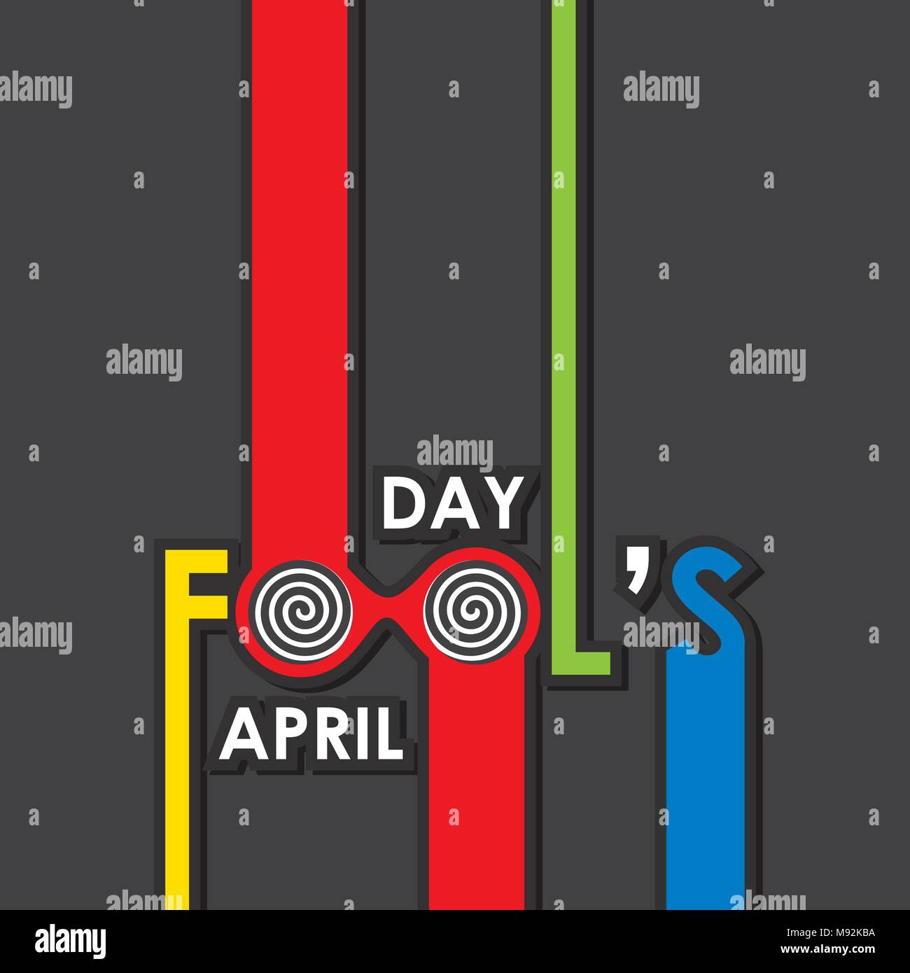 Vector illustration of April Fools Day lettering text for greeting card ...